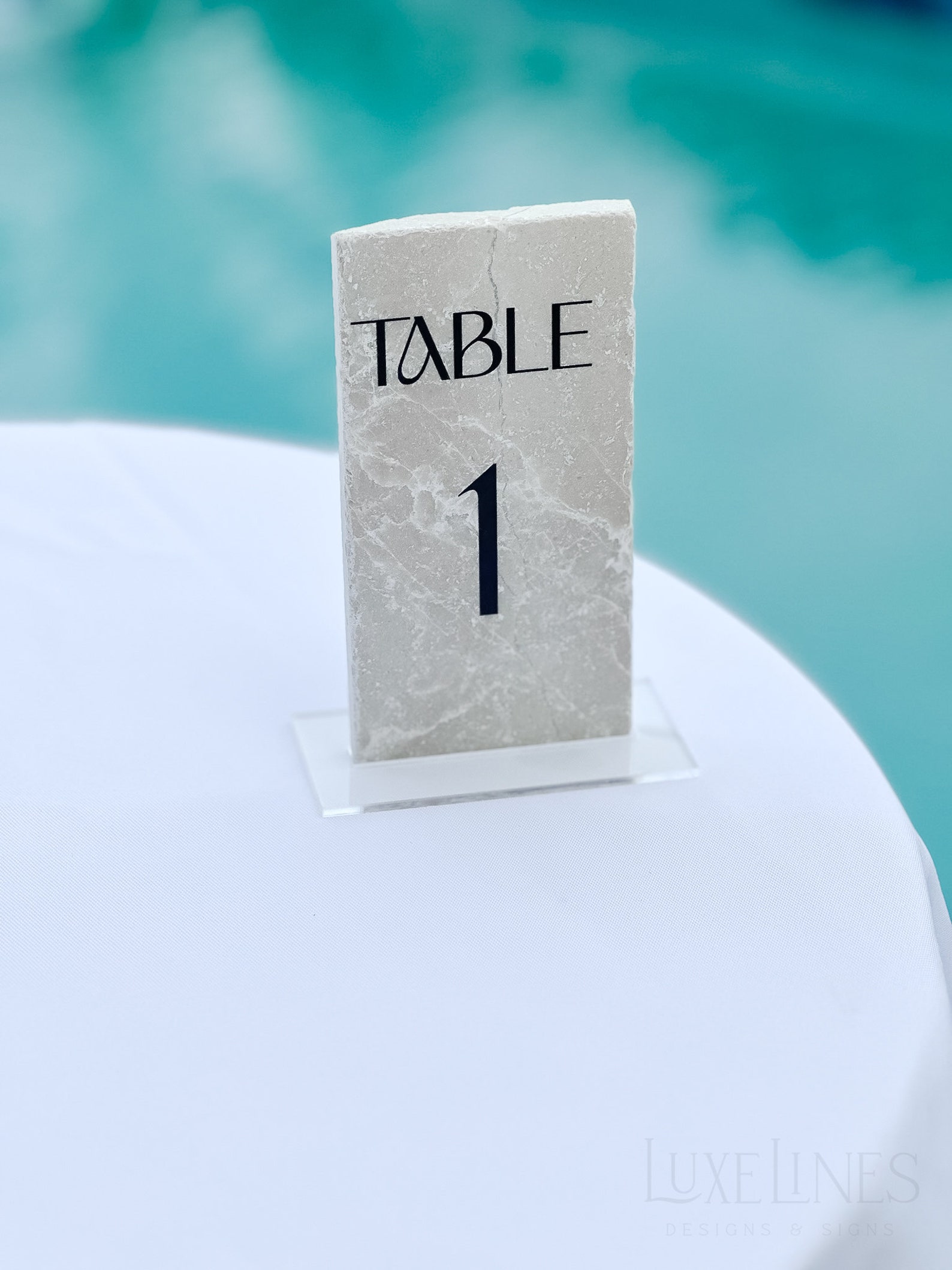 Marble Stone Table Numbers | Wedding Unique Signage | Custom Layered ...