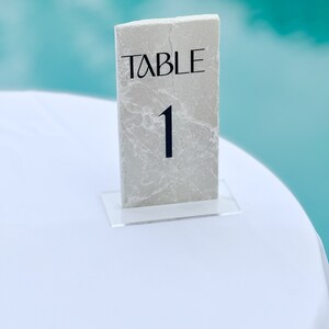 Marble Stone Table Numbers | Wedding Unique Signage | Custom Layered ...