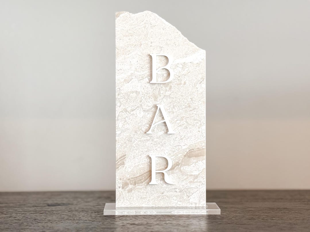 Marble Stone Bar Sign | Wedding Unique Signage | Menu Sign, Drink Sign ...