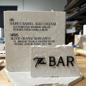 Marble Stone Bar Sign | Wedding Unique Signage | Menu Sign | Drink Sign ...