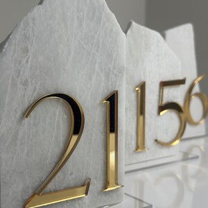 3D Marble Stone Table Numbers Wedding Unique Signage Custom Layered ...