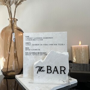 Marble Stone Bar Sign | Wedding Unique Signage | Menu Sign | Drink Sign ...