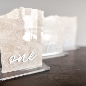 3D Marble Stone Table Numbers | Wedding Unique Signage | Custom Layered ...