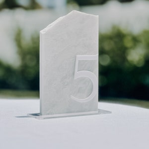 3D Marble Stone Table Numbers | Wedding Unique Signage | Custom Layered ...