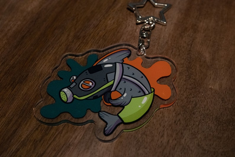Splatoon Salmon Run Flipper Flopper Reversible Keychain | Nintendo ...