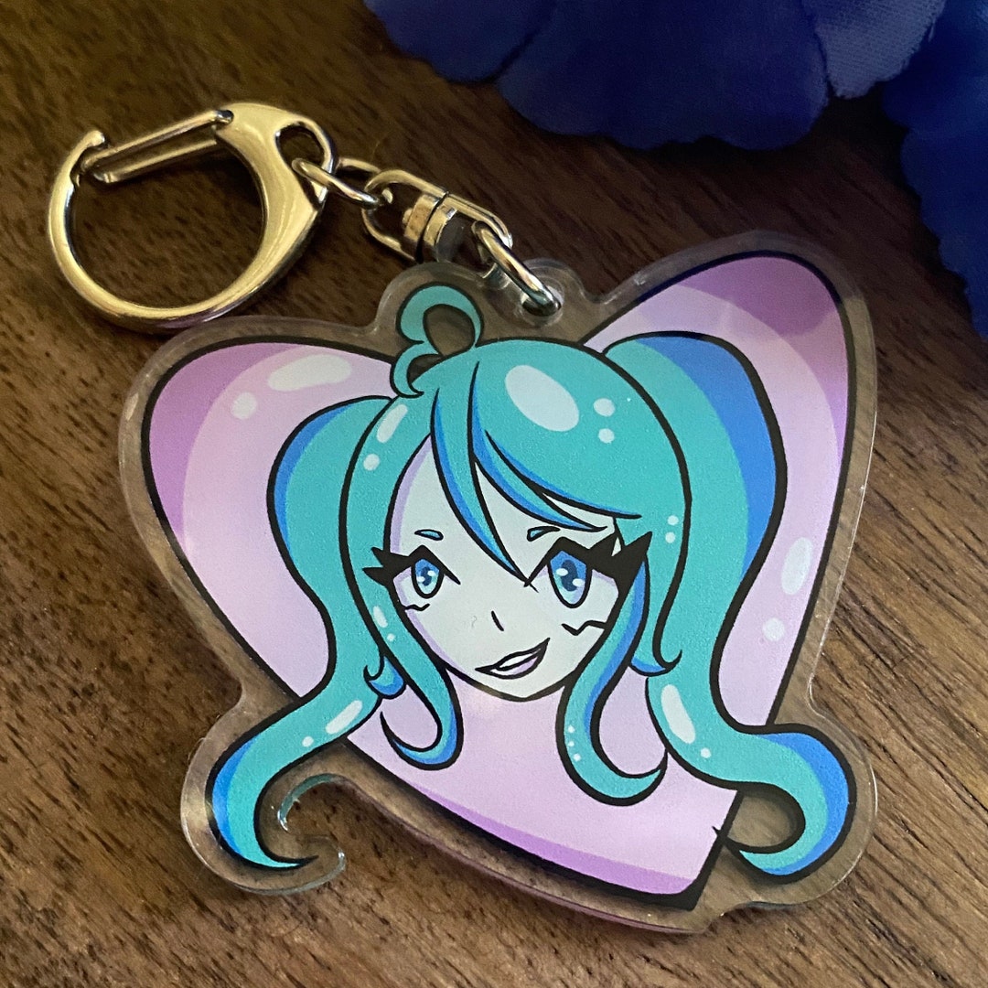 Hatsune Miku Heart Shaped Acrylic Keychain - Etsy