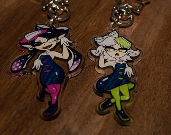 Splatoon 3 Deep Cut Squid Sisters Mini Glitter Epoxy Acrylic Charms - Etsy