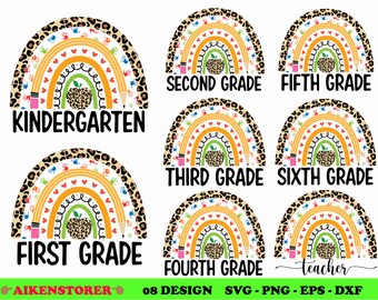 Rainbow Grade Bundle Svg - Etsy