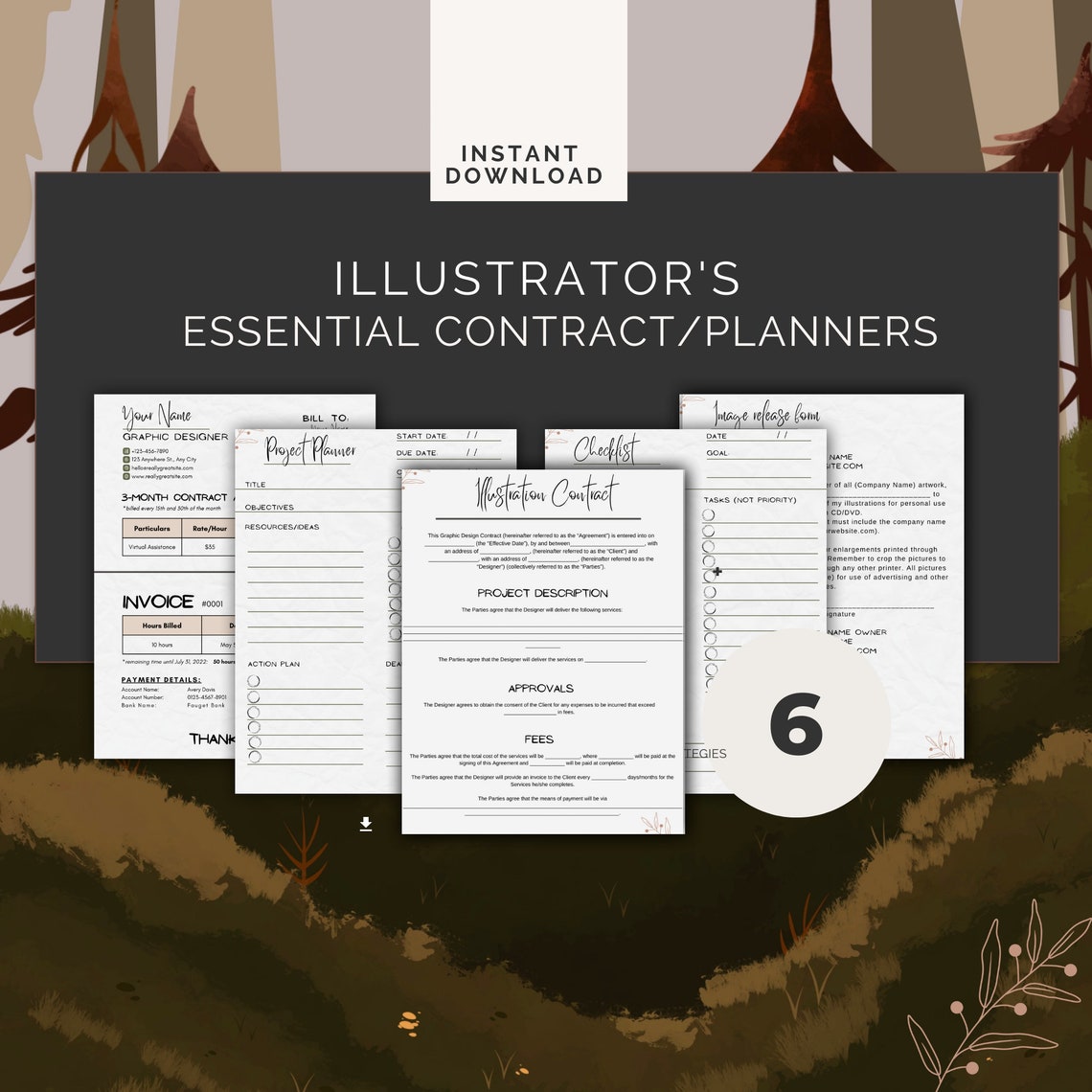 Editable and Printable Illustration Contracts, Pack of Essential Forms ...