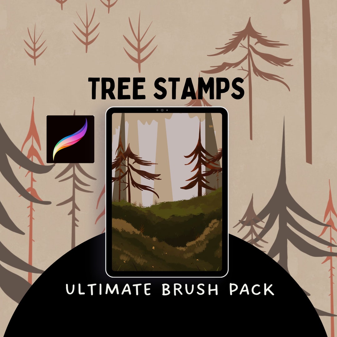 6+ Forest BRUSHES, PROCREATE Tree Brush, Witch Stamps, HALLOWEEN ...