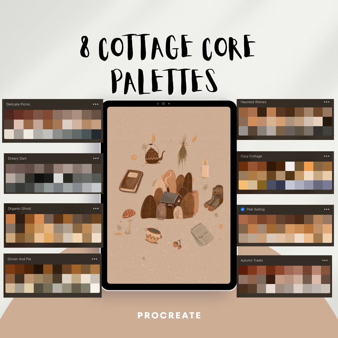 8 Cottage Core Palette, PROCREATE, Hex COLOR Chart, Nature Travel ...