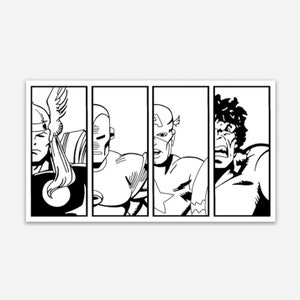Marvel Avengers Comic Vintage Panel Vinyl Sticker - Etsy