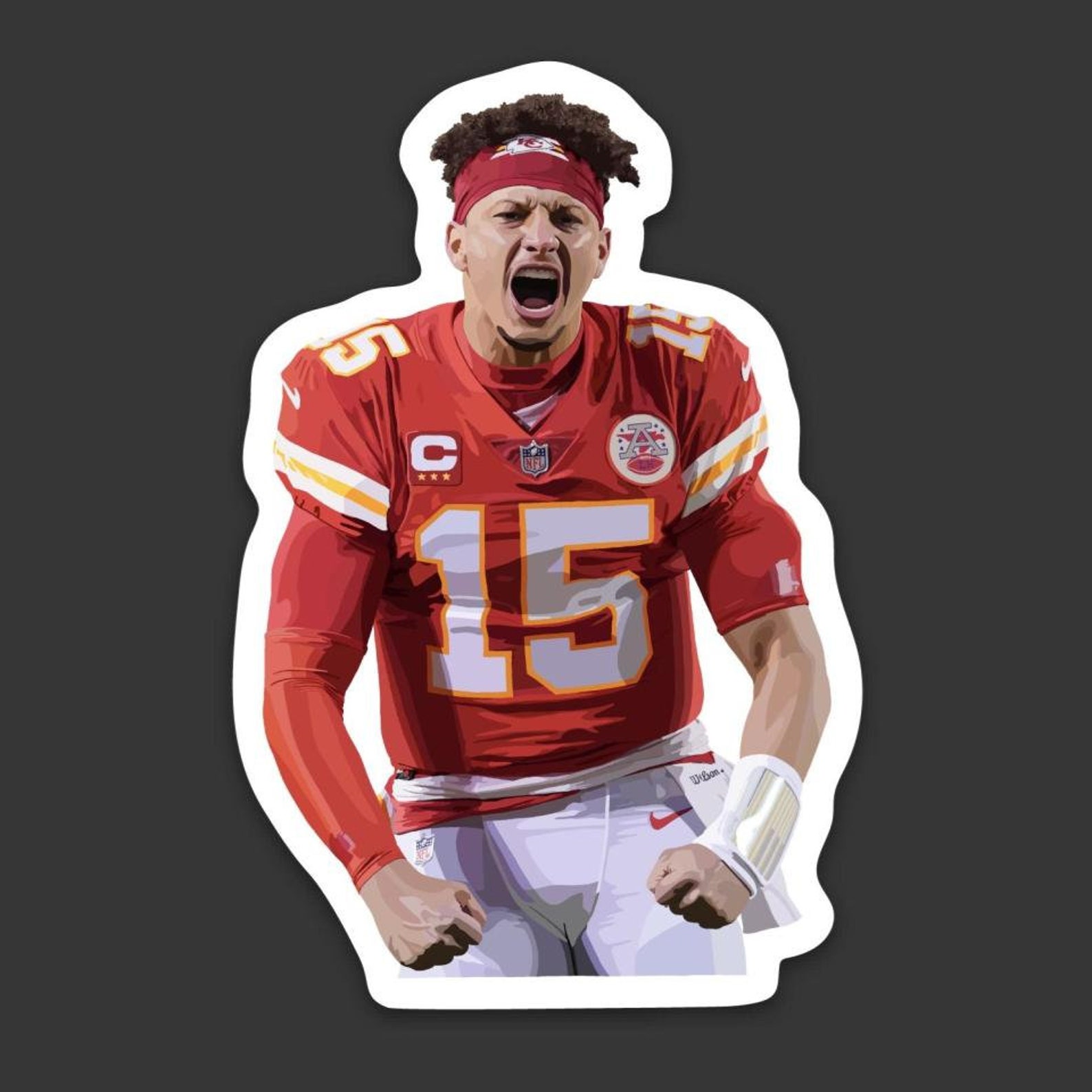Patrick Mahomes Kansas City Chiefs Vinyl Sticker Flex (white Border) - Etsy