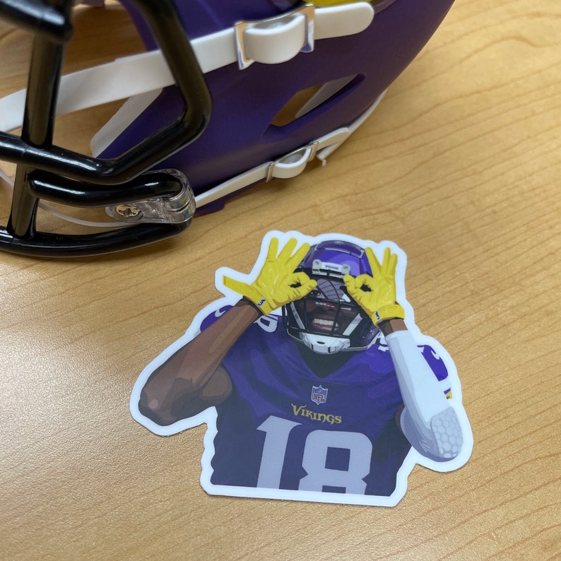 Justin Jefferson Minnesota Vikings Vinyl Sticker Griddy white - Etsy