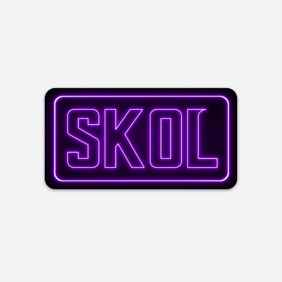 SKOL Neon Sign Minnesota Vikings Vinyl Sticker Decal - Etsy