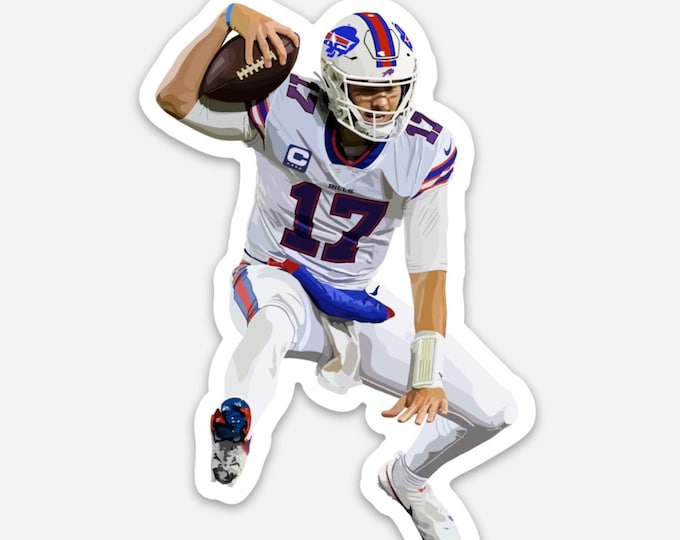 Josh Allen Buffalo Bills Vinyl Sticker Hurdle Jump (white Border) - Etsy