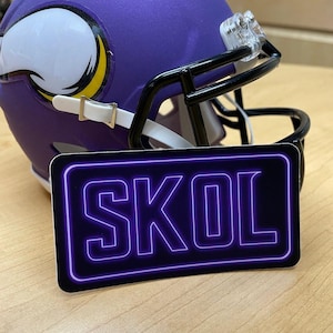 SKOL Neon Sign Minnesota Vikings Vinyl Sticker Decal - Etsy