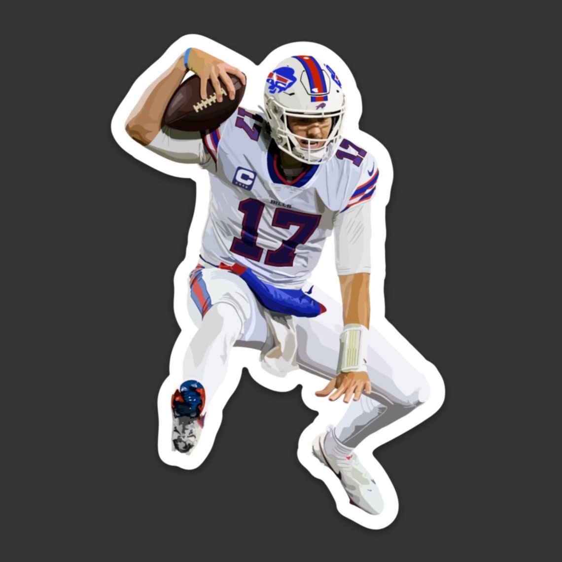 Josh Allen Buffalo Bills Vinyl Sticker Hurdle Jump white - Etsy