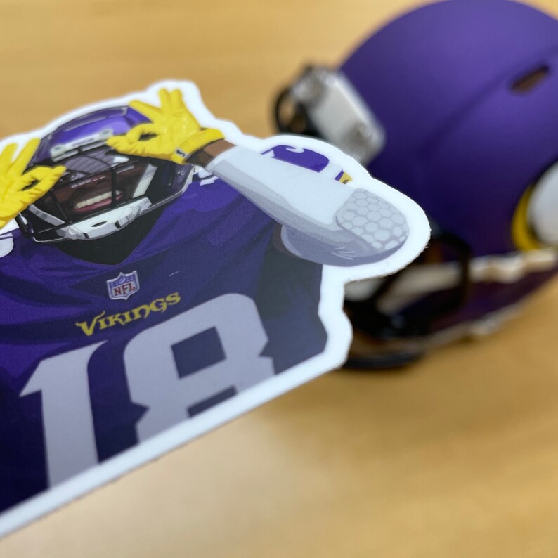 Justin Jefferson Minnesota Vikings Vinyl Sticker Griddy white - Etsy