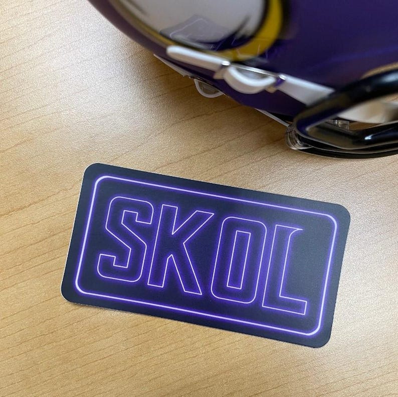 SKOL Neon Sign Minnesota Vikings Vinyl Sticker Decal - Etsy