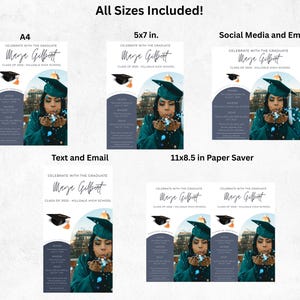 Digital Graduation Invitation, 5x7, Social Media, Evites, Grad Party ...