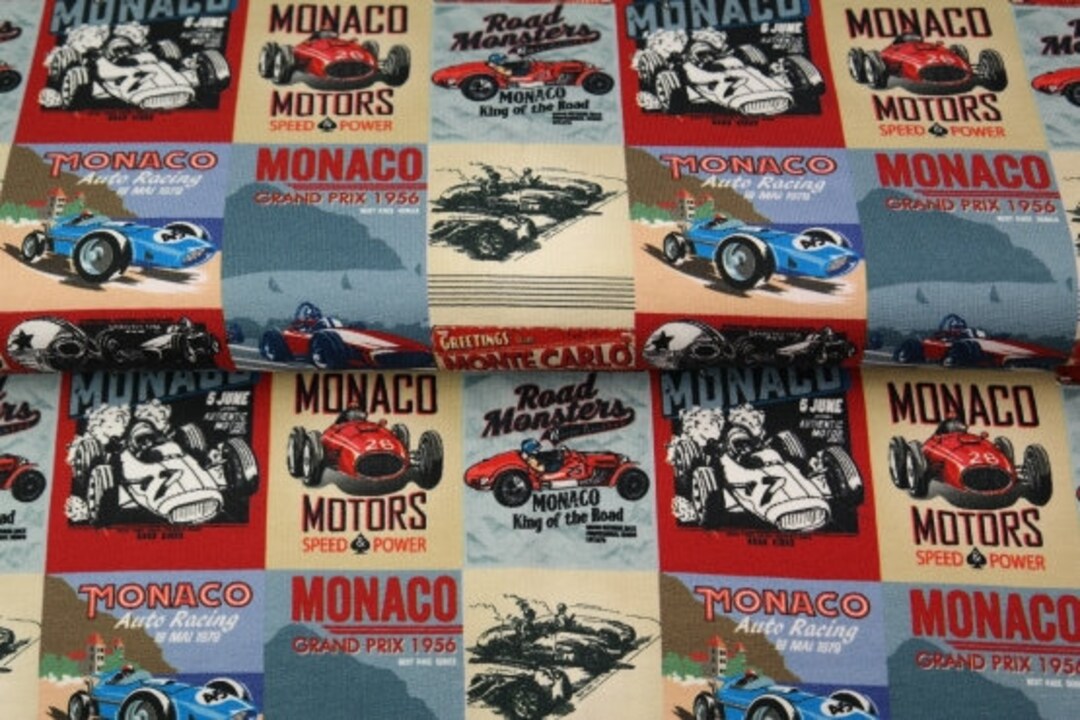 French Terry Colorful With Retro Motorsport Advertising by Stenzo, 0.50 ...