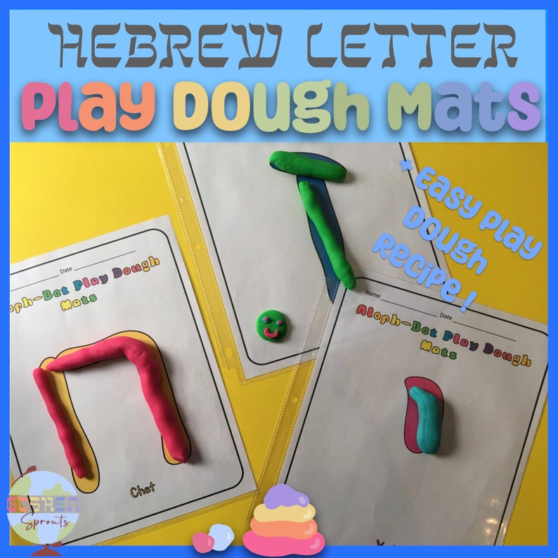 Hebrew Letter Playdough Mats Activity + Easy Playdough Recipe - Digital ...