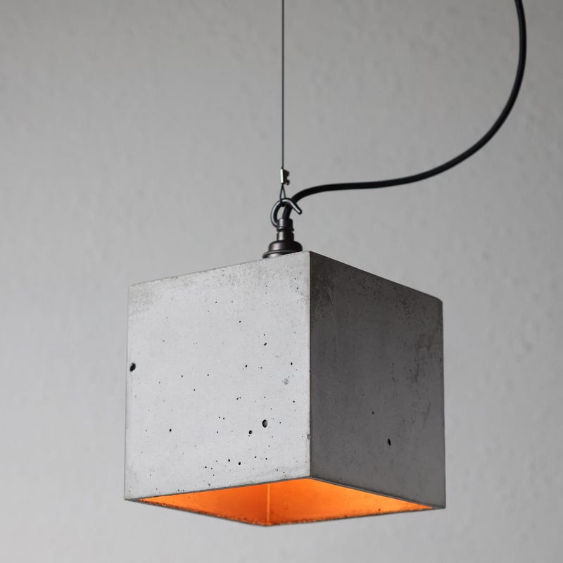 Concrete Ceiling Light - Etsy