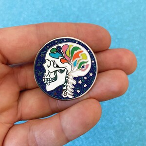 Rainbow Skull Enamel Pin, Autistic Pride Pin, Neurodiversity Pin ...