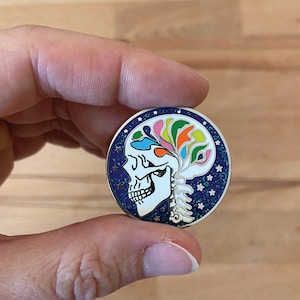 Rainbow Skull Enamel Pin, Autistic Pride Pin, Neurodiversity Pin ...
