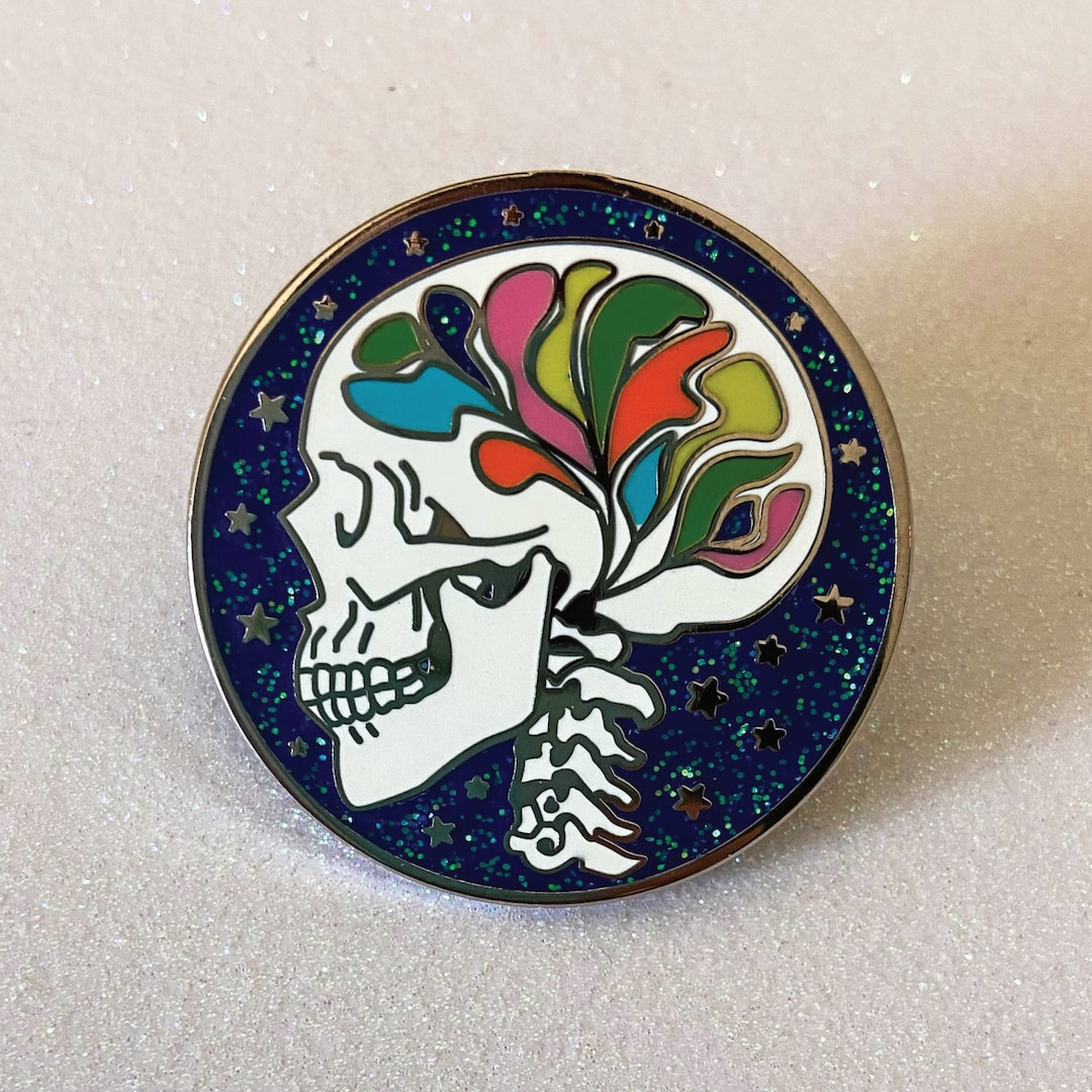 Rainbow Skull Enamel Pin, Autistic Pride Pin, Neurodiversity Pin ...