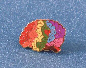 Rainbow Brain Pin Neurodiversity Pride Hard Enamel Pin - Etsy