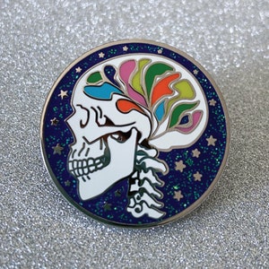 Rainbow Skull Enamel Pin, Autistic Pride Pin, Neurodiversity Pin ...