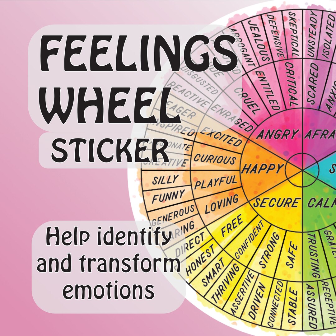 Laminated Feelings Wheel Sticker, Waterproof Emotions Wheel Sticker ...