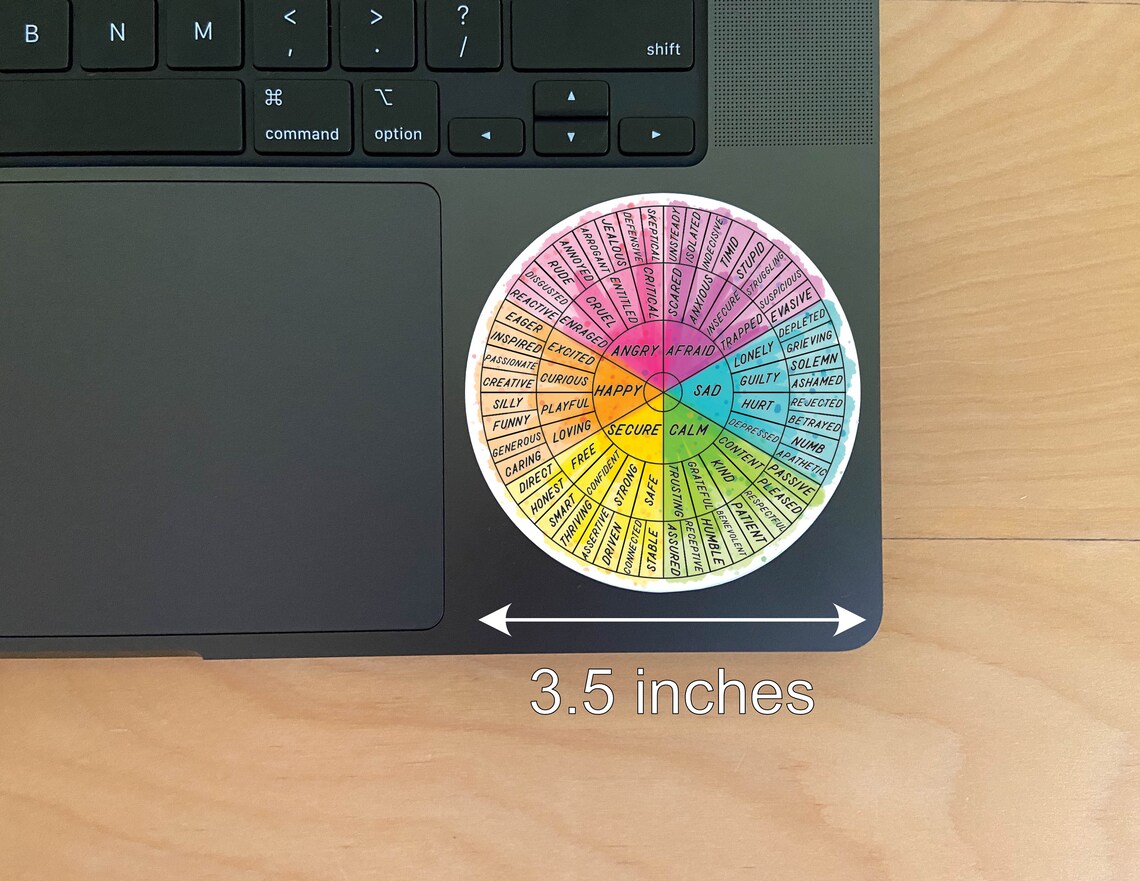 Laminated Feelings Wheel Sticker, Waterproof Emotions Wheel Sticker ...
