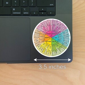 Laminated Feelings Wheel Sticker, Waterproof Emotions Wheel Sticker ...