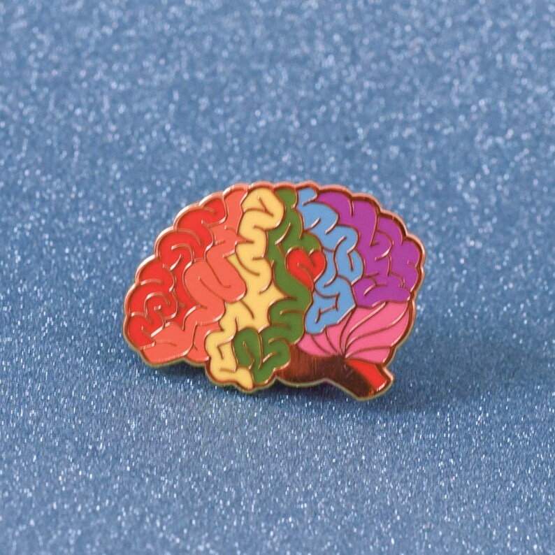 Rainbow Brain Pin Neurodiversity Pride Hard Enamel Pin - Etsy