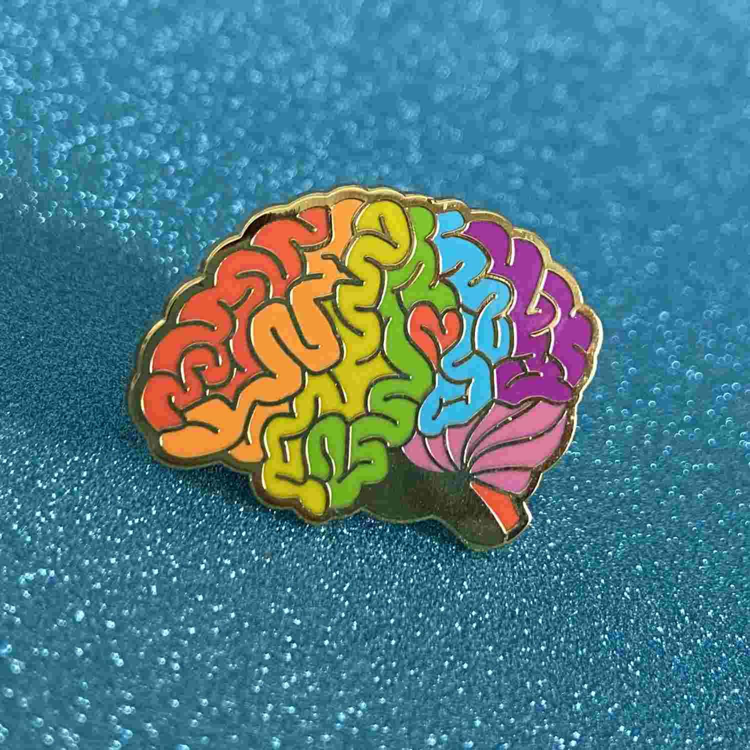 Rainbow Brain Pin, Neurodiversity Pride Hard Enamel Pin, Autistic Pin ...