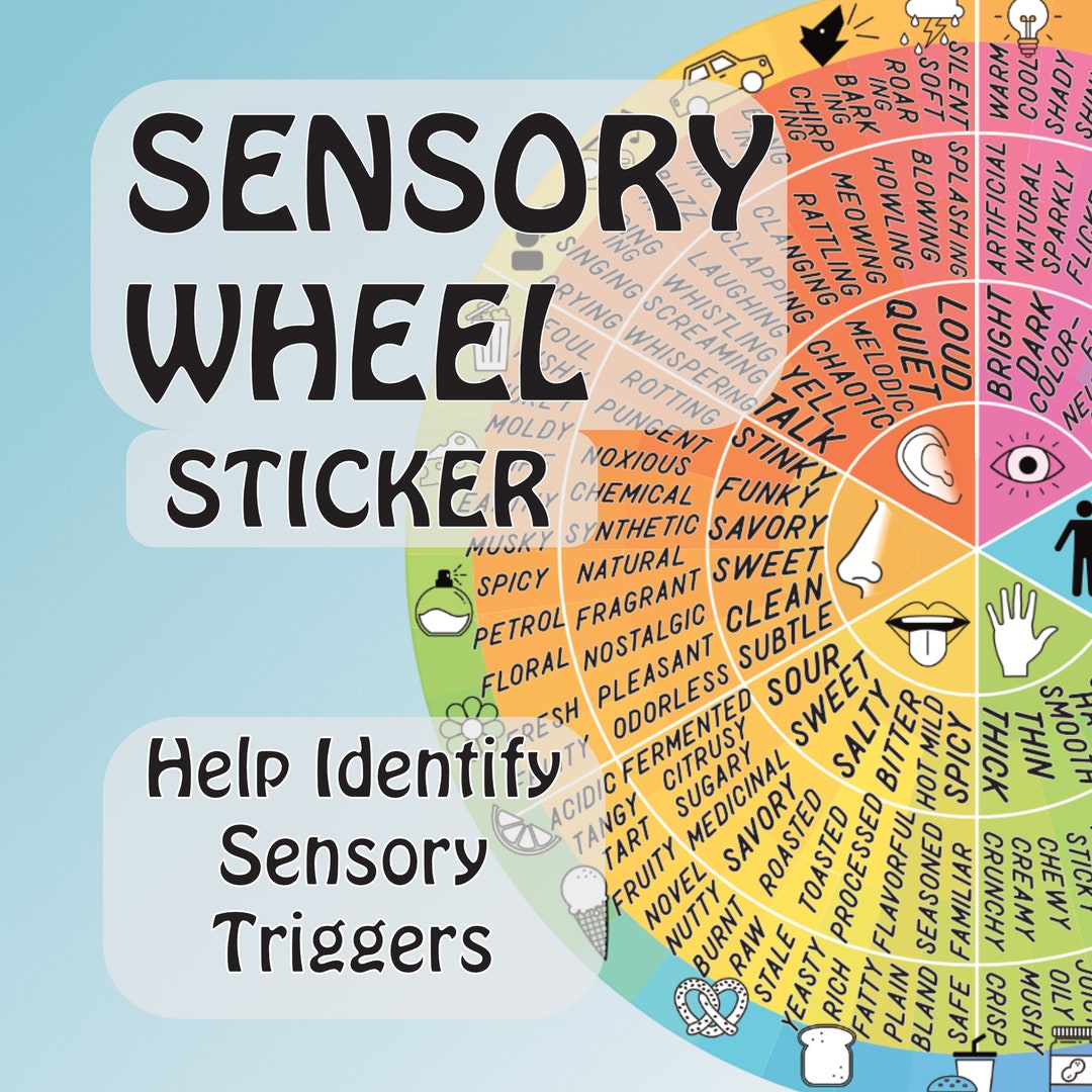 Sensory Wheel Sticker, Autism Sensory Stickers, Self Care Sticker ...