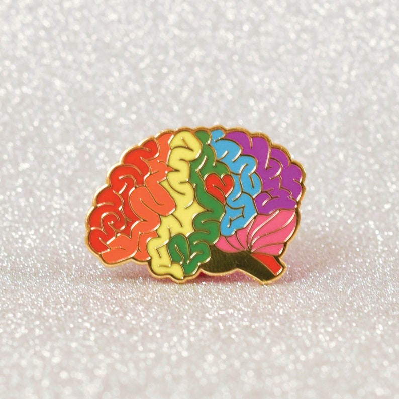 Rainbow Brain Pin, Neurodiversity Pride Hard Enamel Pin, Autistic Pin ...