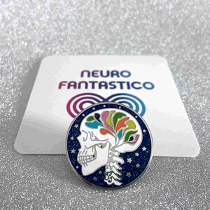 Rainbow Skull Enamel Pin, Autistic Pride Pin, Neurodiversity Pin ...