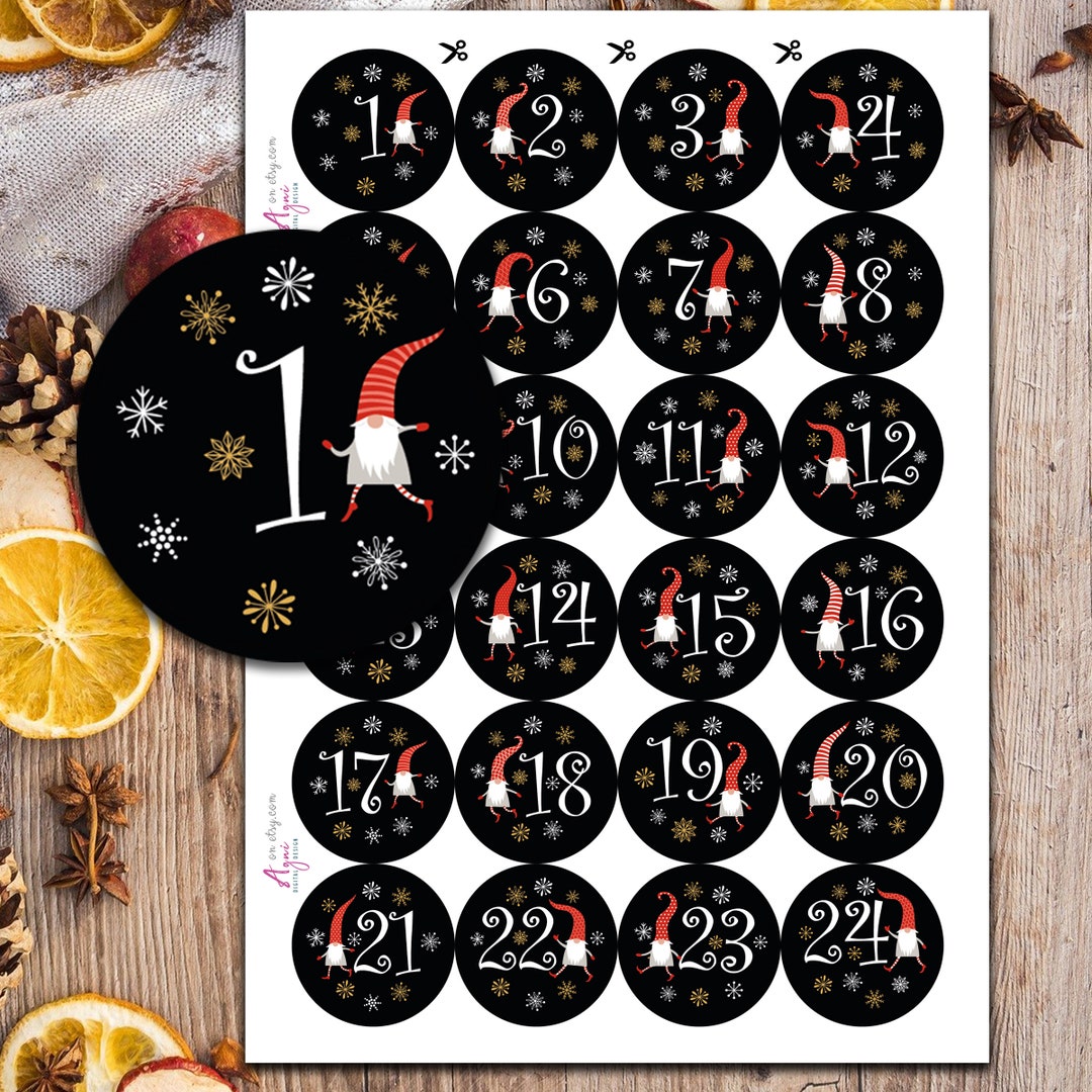 Advent Calendar Numbers / Print, Cut Out, Decorate With Christmas Elves ...