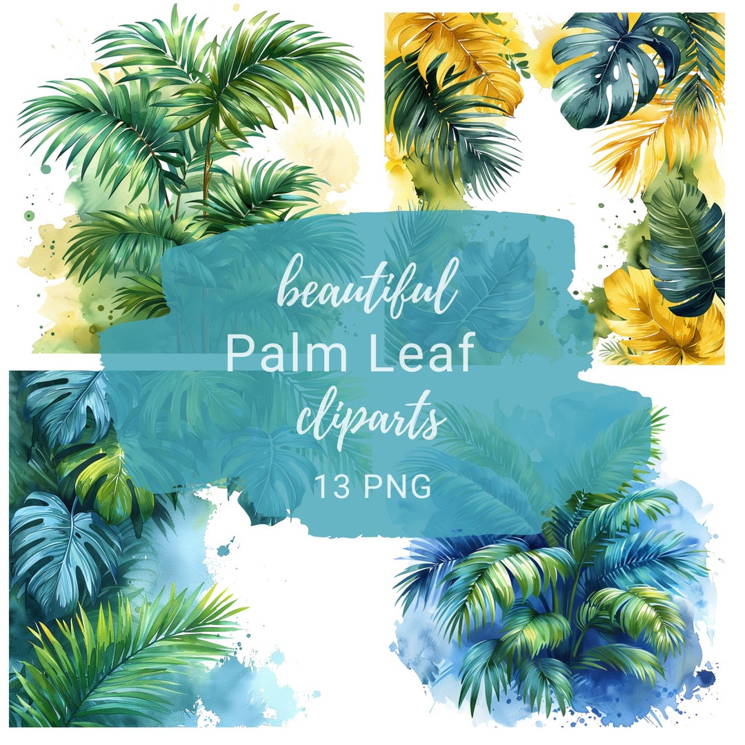 Palm Trees Clipart Set / Palm Leaves / Watercolor / Tropical Leaves PNG ...