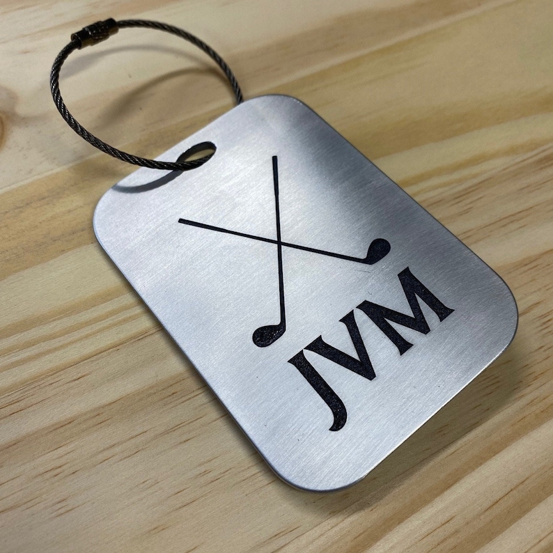 Golf Bag Tag Custom Engraved Metal Luggage Tag - Etsy