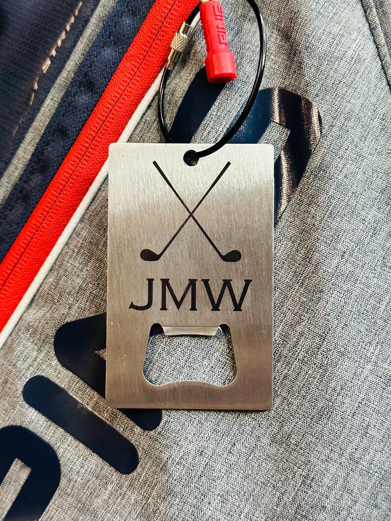 Bottle Opener Golf Bag Tag Personalized Clubs Initials - Etsy