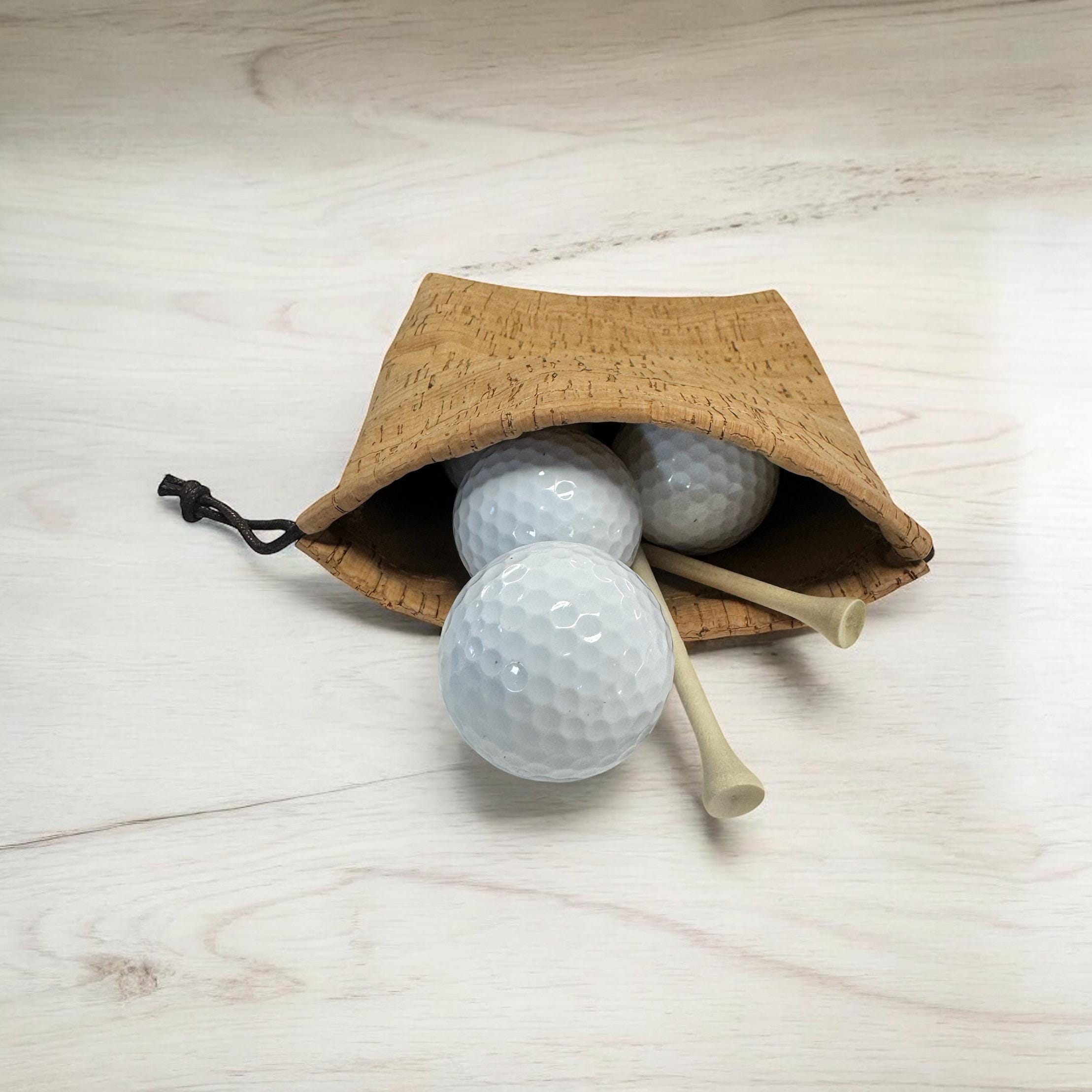 Personalized Golf Valuables Pouch - Cork Bag - Golf Tee Bag - Golf Ball ...