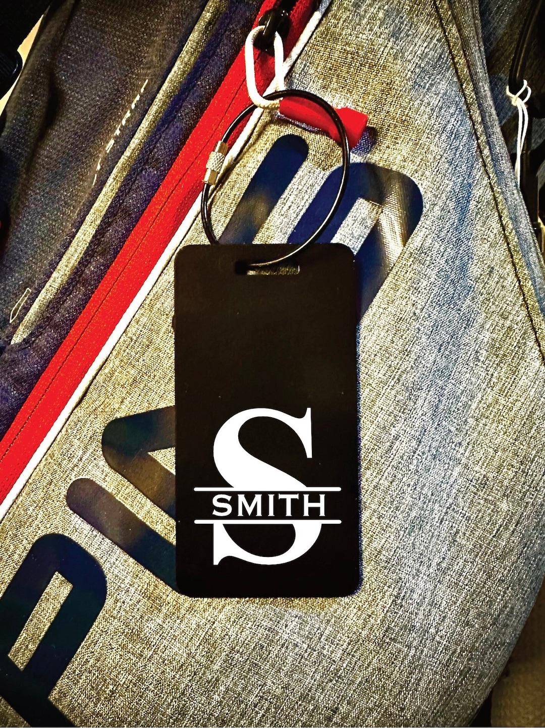 Monogram Golf Bag Tag - Engraved Metal Tag - Last Name - Luggage Tag ...