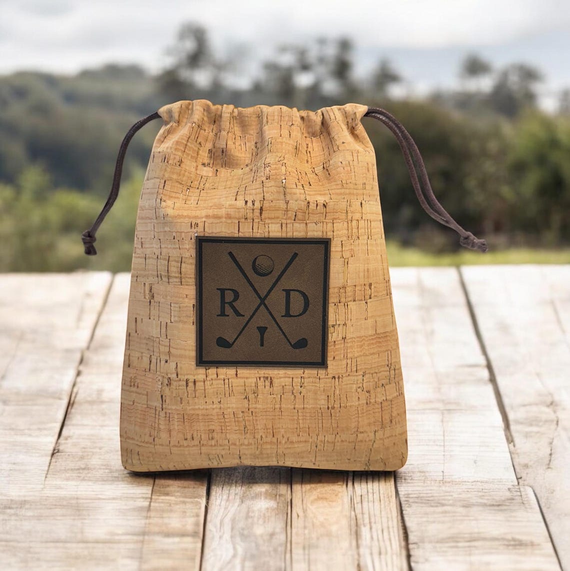 Personalized Golf Valuables Pouch - Cork Bag - Golf Tee Bag - Golf Ball ...
