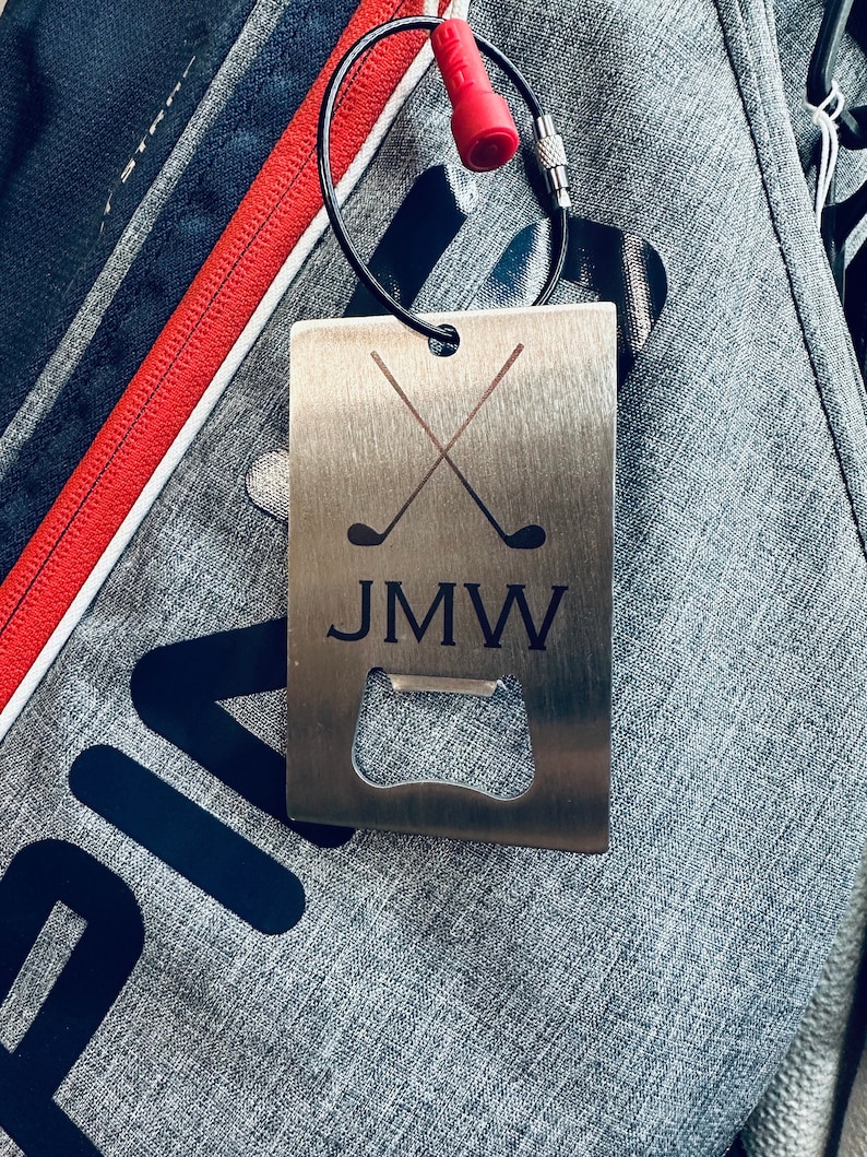Bottle Opener Golf Bag Tag Personalized Clubs Initials - Etsy