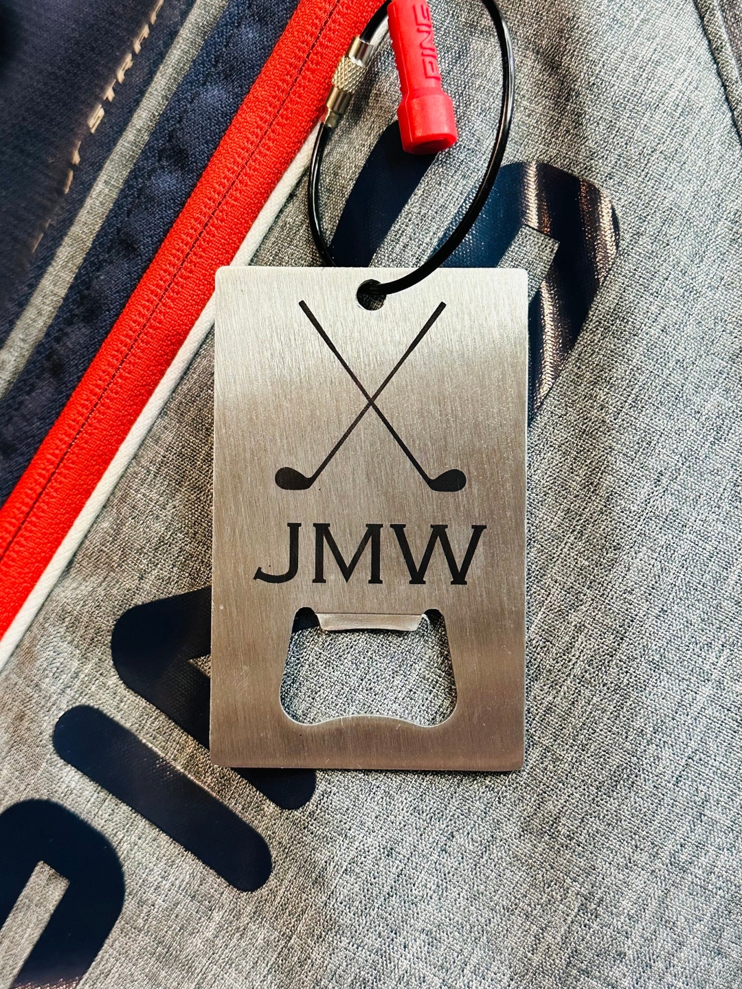 Bottle Opener Golf Bag Tag - Personalized - Clubs Initials - Custom ...